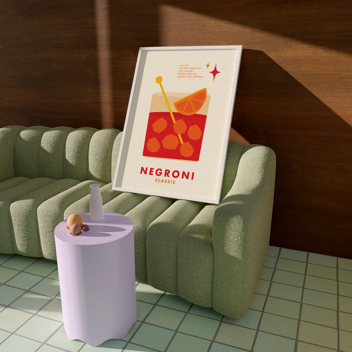 Negroni Cocktail Print - Kuku Studios | Kuku Studio